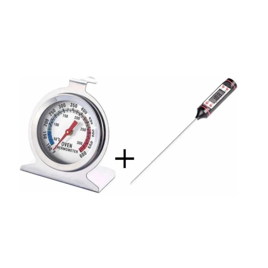 KIT TERMÔMETRO DIGITAL + TERMÔMETRO FORNO ATÉ 300°c | Shopee Brasil