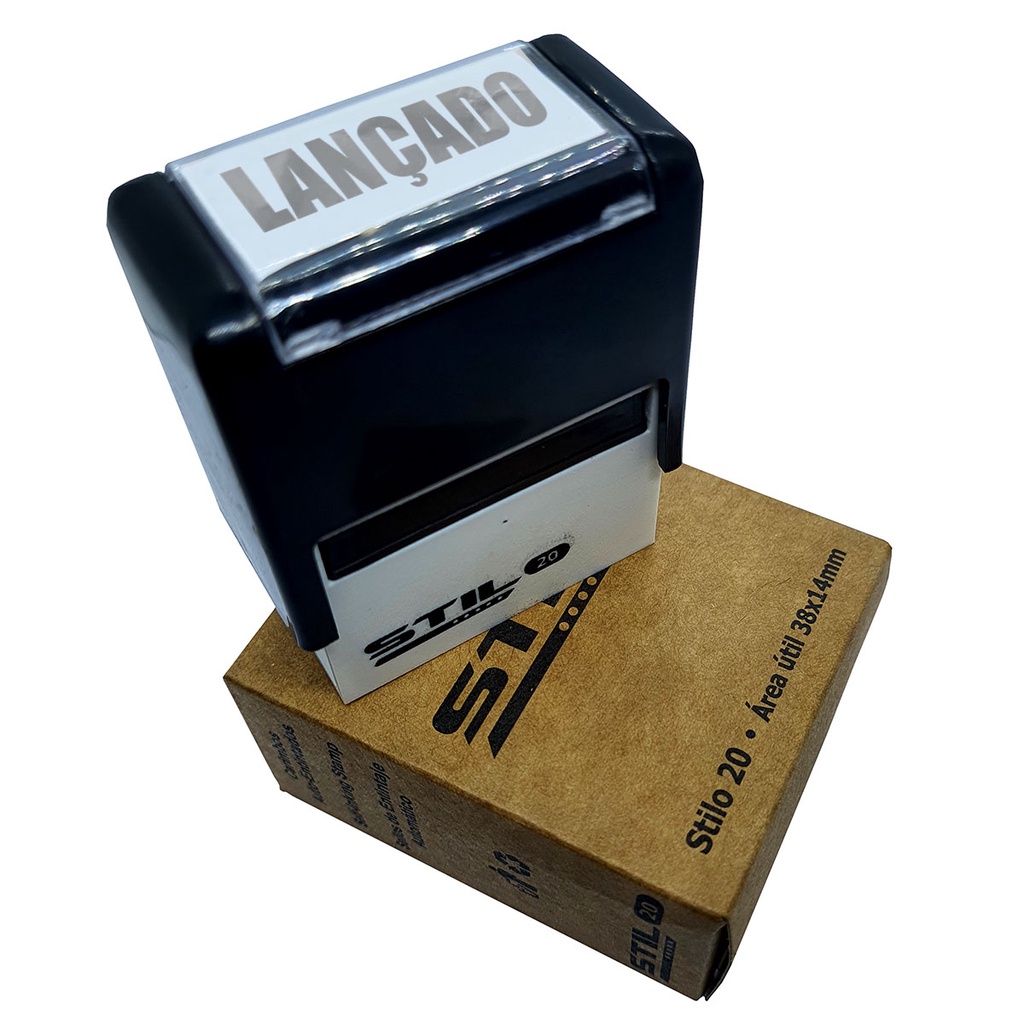 Carimbos Automáticos Stil Lançado Empresa Medida 38x14mm | Shopee Brasil