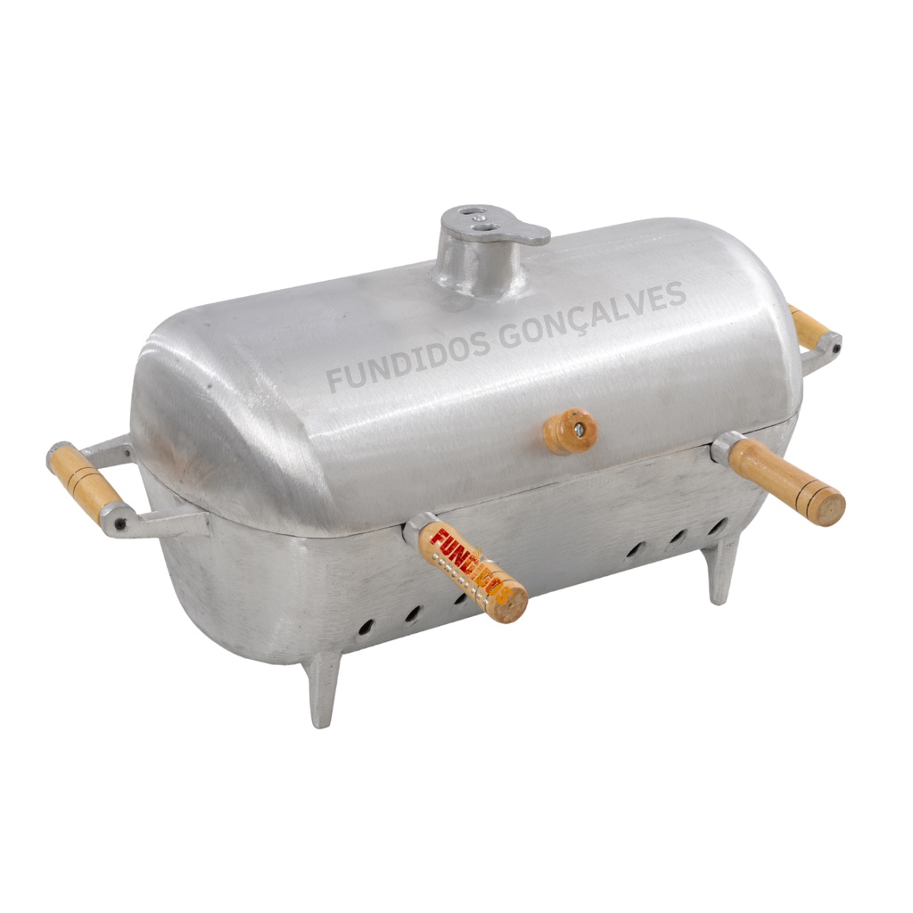 Churrasqueira A Bafo Grande Em Aluminio Fundido - Desconto no Preço