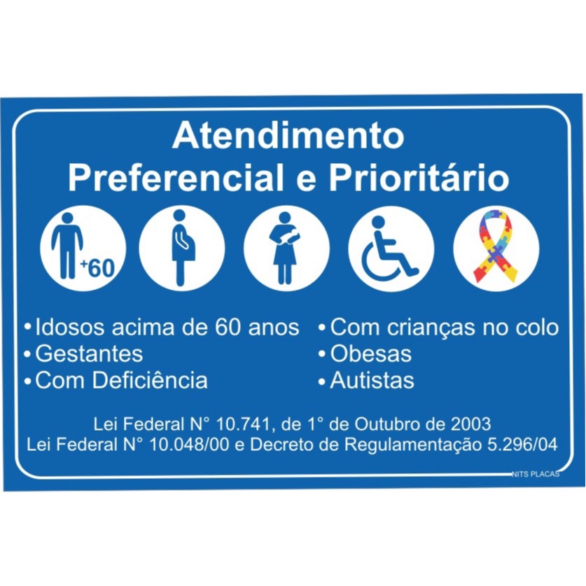 Placa De Atendimento Preferencial E Prioritário | Shopee Brasil
