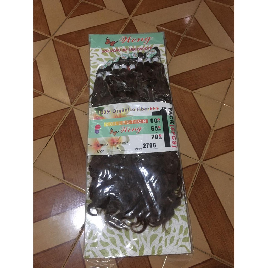 Cabelo Orgânico Cacheado Natural Sophia 270gr 70cm | Shopee Brasil