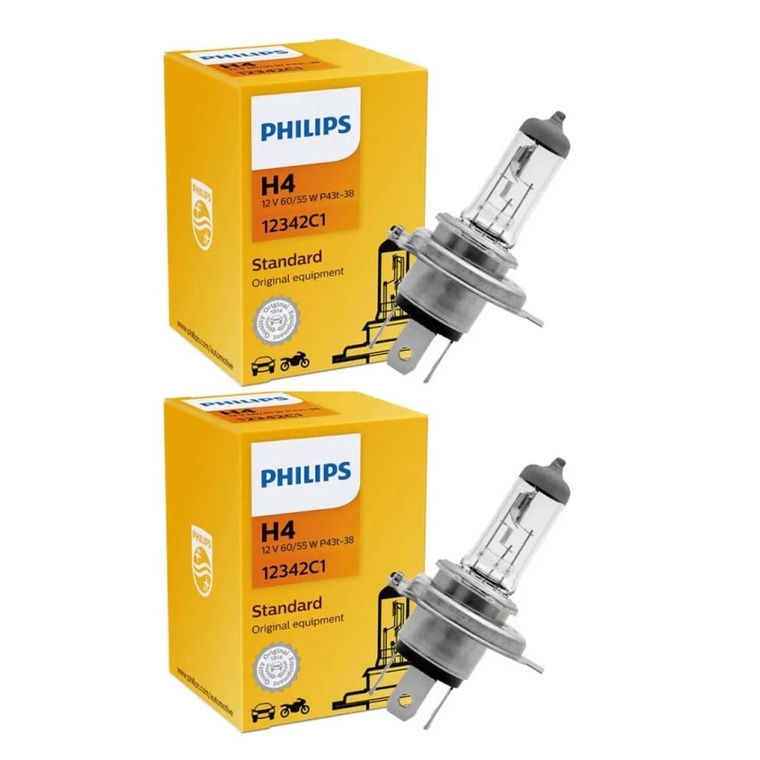 Lampada Philips Halogena H4 12v 60w / 55w Standard 12342c1 | Shopee Brasil