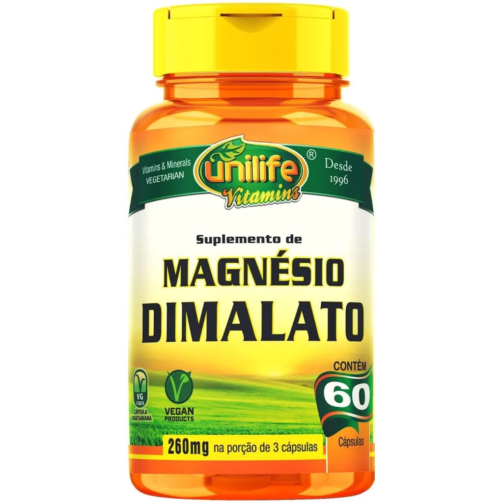 Magnésio Dimalato 60 Cápsulas 700mg - Unilife | Shopee Brasil
