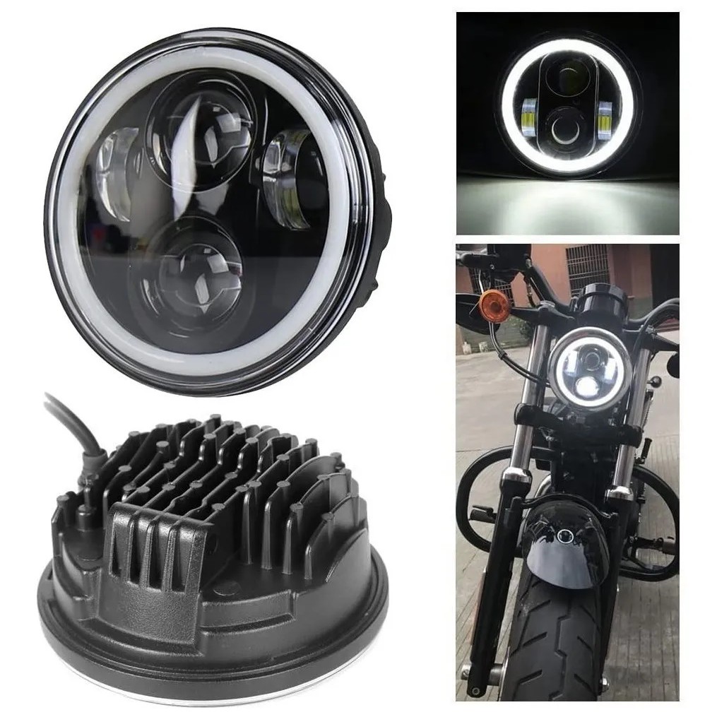 Farol Led Moto Harley Davidson Olho Anjo Angel Eyes 7 Pol - Escorrega o ...