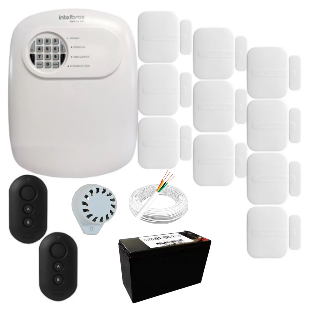 Kit Alarme Intelbras Monitorado App Celular 10 Sensor Sem Fio | Shopee ...