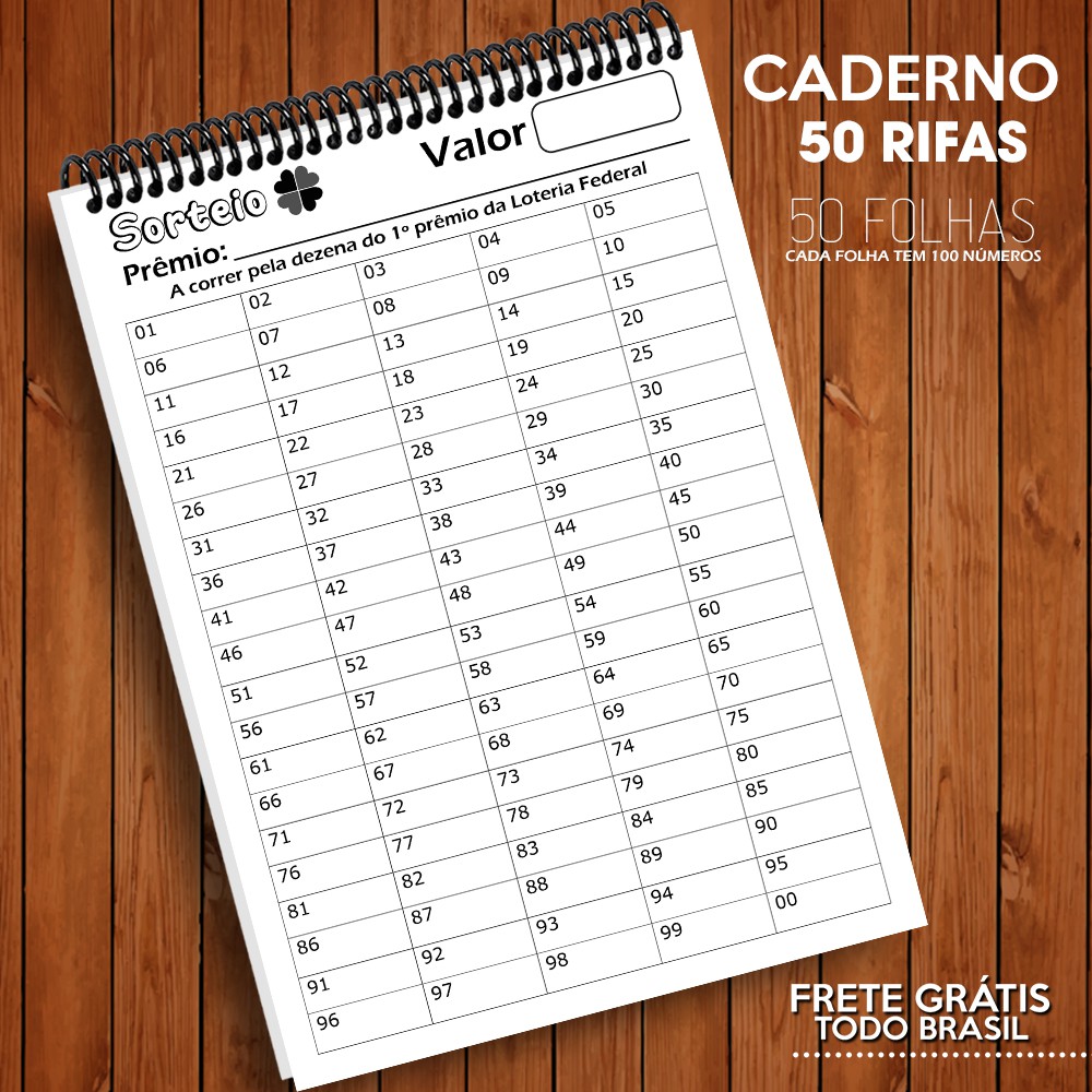Caderno de Rifas com 50 Folhas | Shopee Brasil