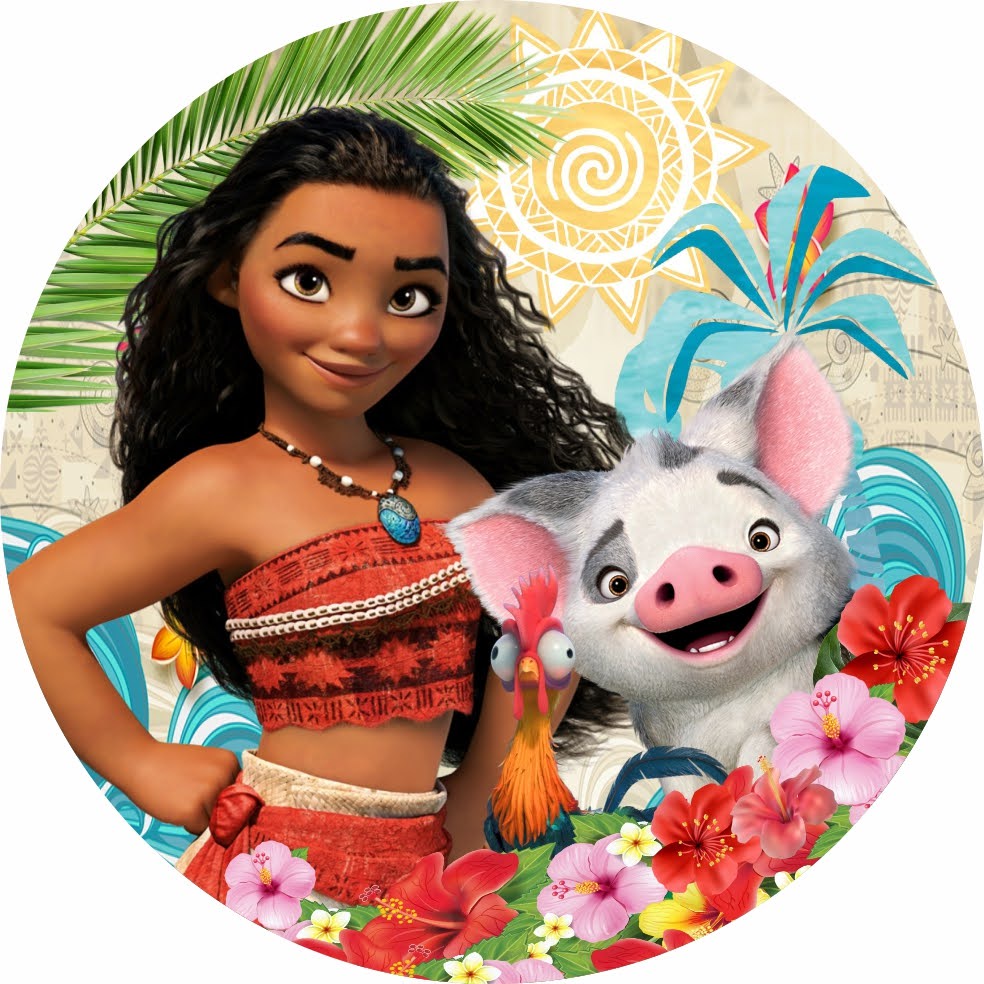 Painel De Festa Sublimado Redondo 150 De Diamêtro Com Elástico Moana ...