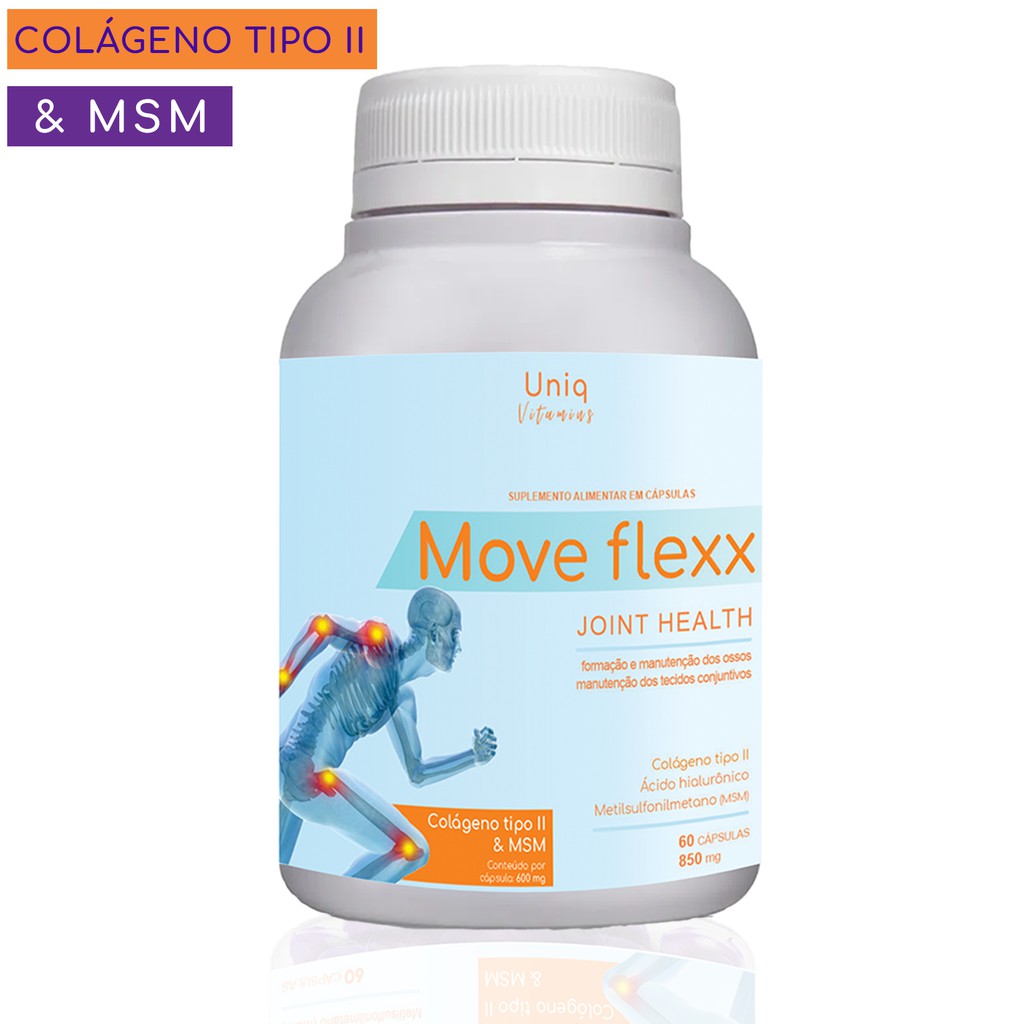 Colágeno Tipo 2 + MSM Suplemento Para Articulação - Move Flexx 60 ...