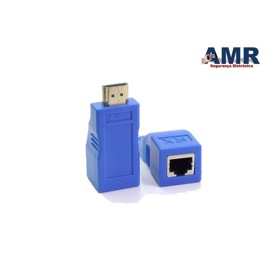 Extensor RJ45 Cat5e Cat6 Para HDMI Distância 30 Metros Extender ...