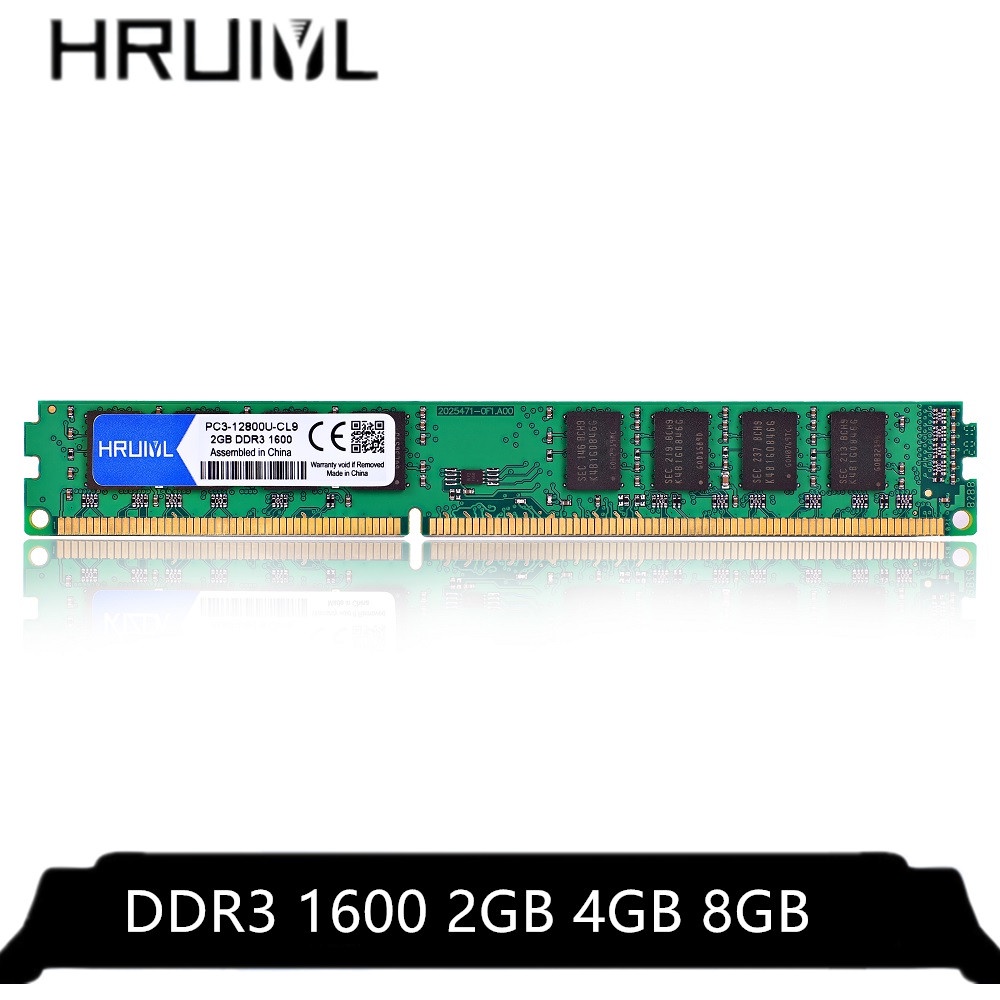 HRUIYL DDR3 1600MHZ 2GB 4GB 8GB Memória PC Computador Desktop RAM PC3-12800U 1600 MHZ 2G 4G 8G 1 ...