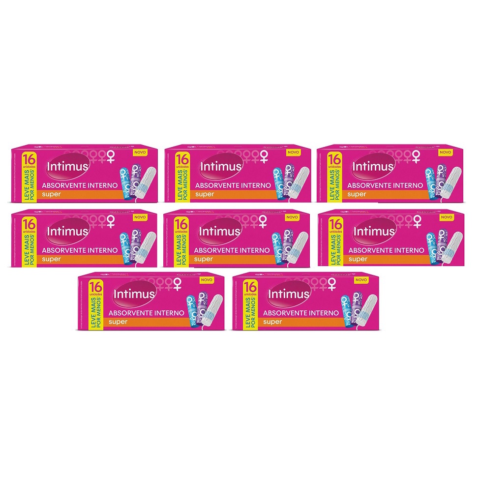 Kit Com 8 Absorvente Interno Intimus Super Com 16 Unidades | Shopee Brasil