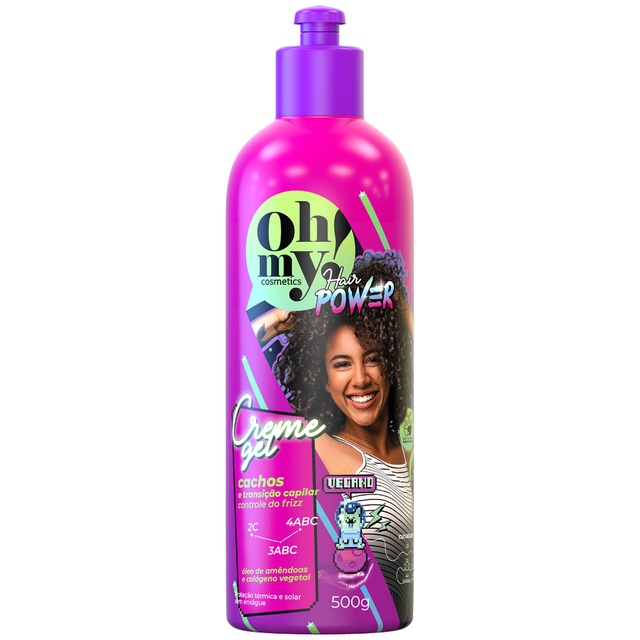 Creme Gel Hair Power Curvaturas 2C 3ABC 4ABC Oh My 500ml | Shopee Brasil