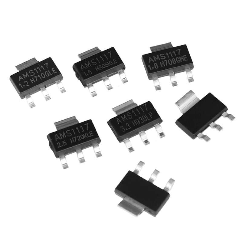 100 Pçs/Lote AMS1117-3.3/1.2/1.5/1.8/2.5/5.0/ADJ SOT223 Regulador De ...