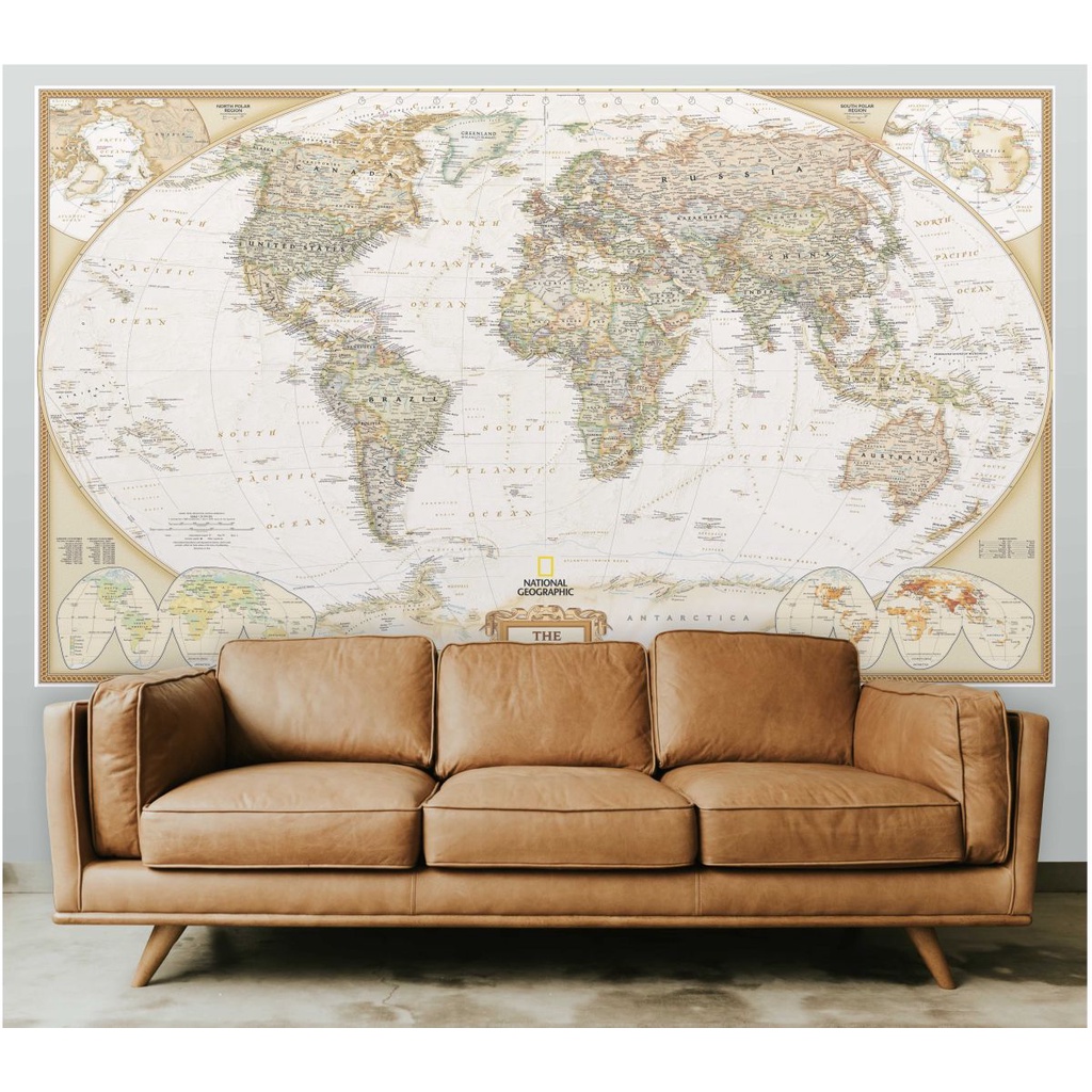 Adesivo De Parede Decorativo Mapa Mundi Antigo Papel Parede Painel M04 ...