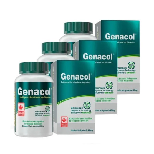 Kit 3x Genacol Colágeno Hidrolisado em Cápsulas 400mg 90 Cápsulas | Shopee Brasil
