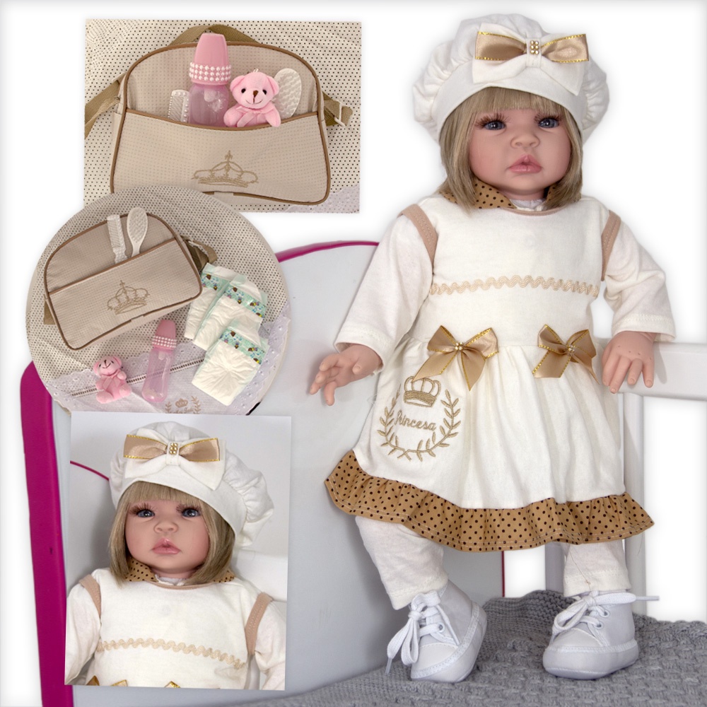 Boneca Reborn de Pano de Luxo Princesa Completo 52 cm | Shopee Brasil
