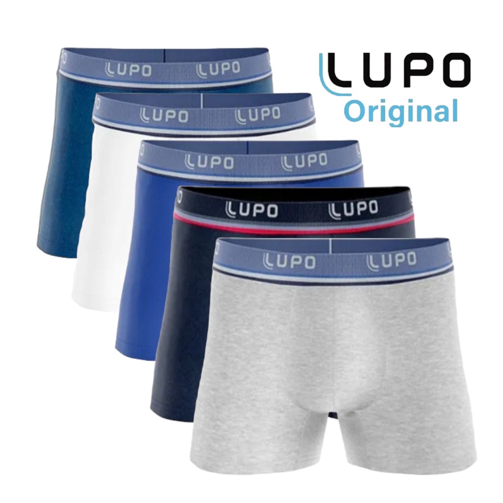 Kit 4 Cuecas Box Lupo Original Boxer Masculina Algodão Com Elastano ...
