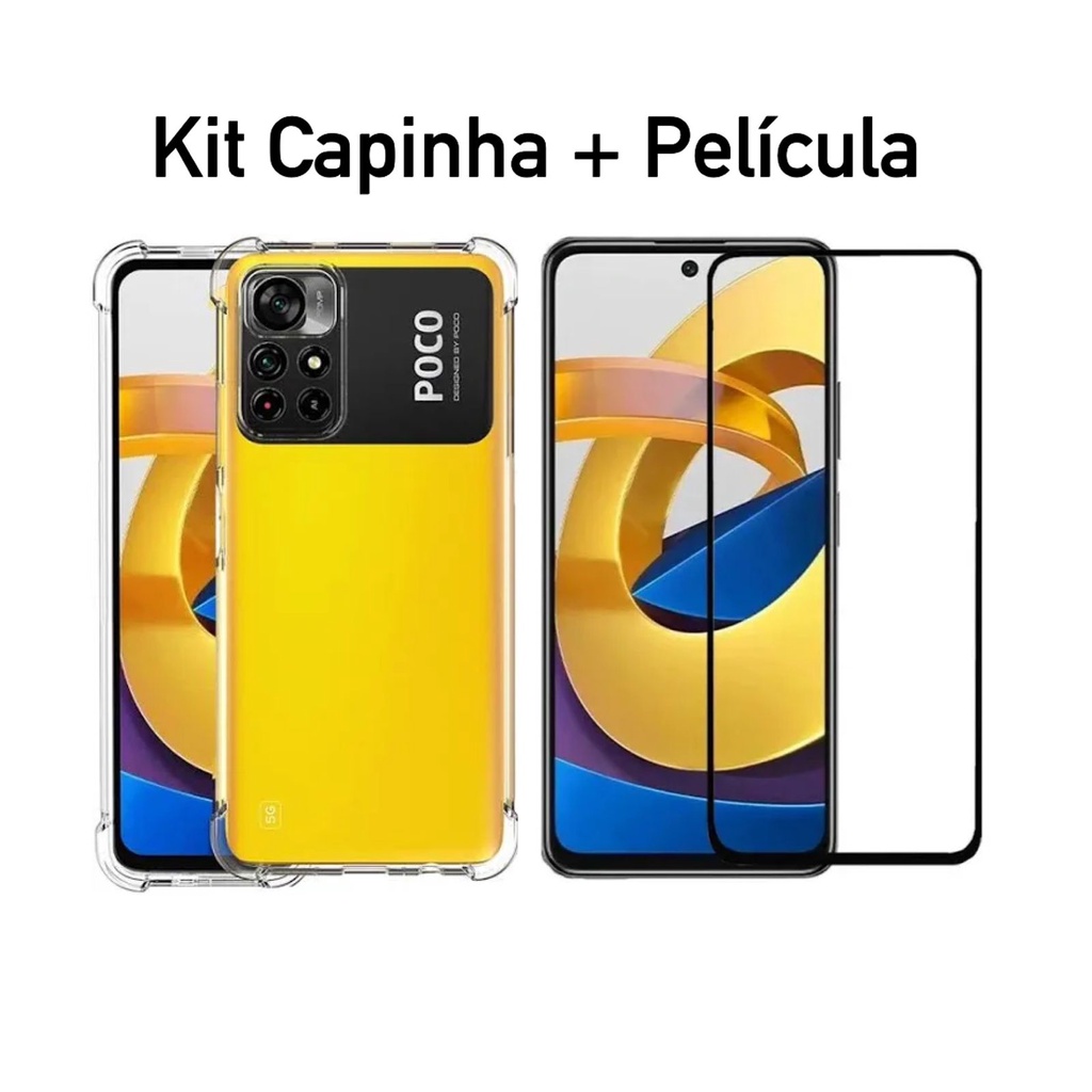 Capa Capinha Anti Impacto Transparente Xiaomi Poco M4 Pro + Película 3D | Shopee Brasil