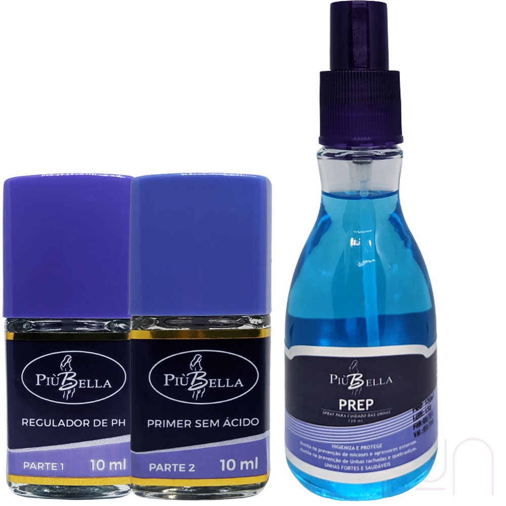 Kit Preparadores Piu Bella - Desidratador, Primer e Prep | Shopee Brasil