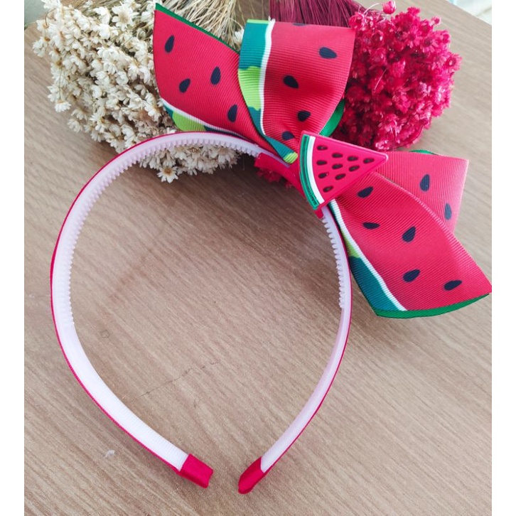 Tiara com o Laço em pé da Melancia/ Tiara Temática da Melancia | Shopee ...