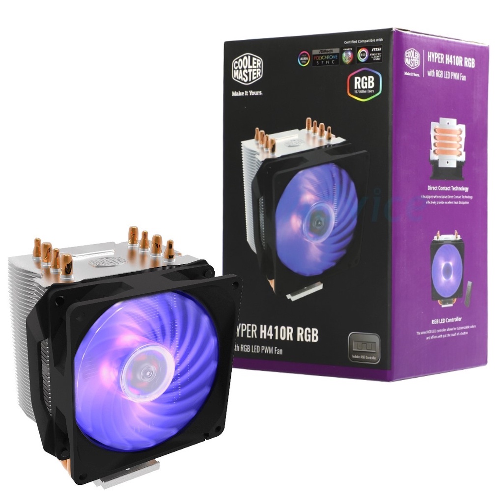 Air Cooler Cooler Master Hyper H410r Rgb 92mm Intel Amd | Shopee Brasil