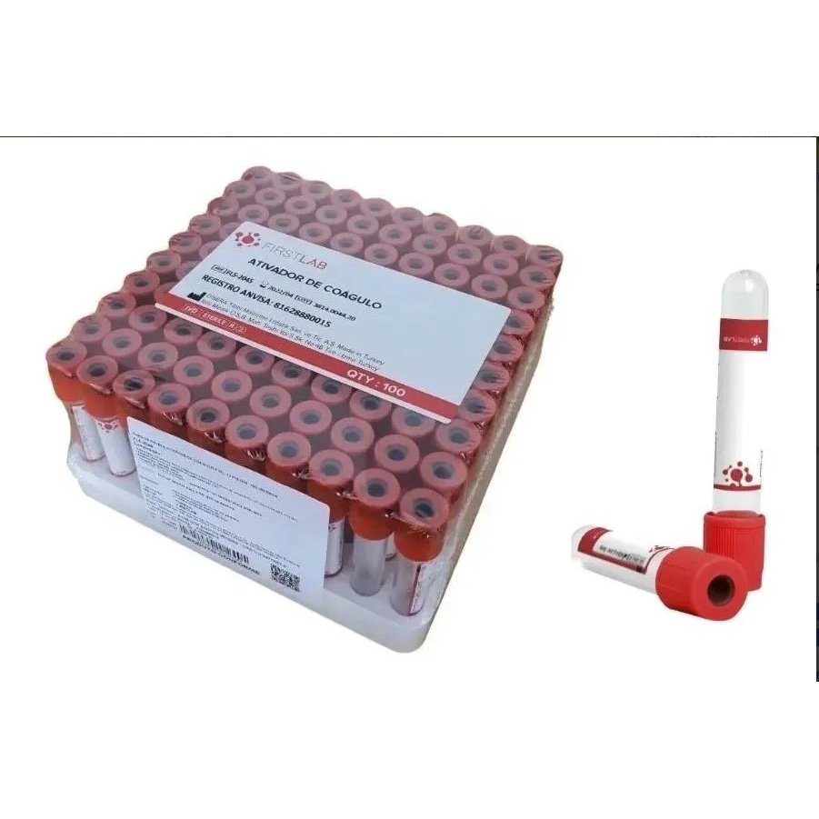Tubo De Coleta Ativador De Coagulo 4 Ml, 13x75 Mm. 100 Un | Shopee Brasil