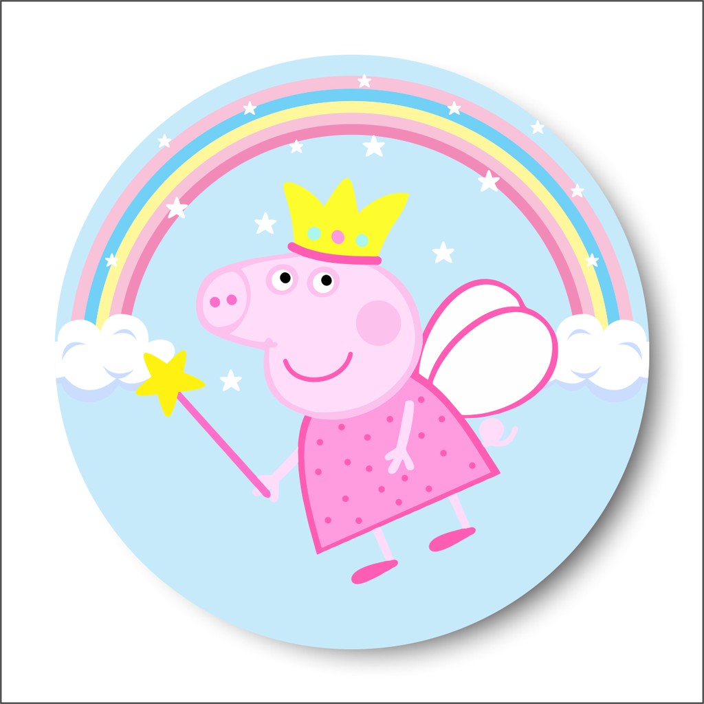 Painel Redondo Festa Peppa Pig Fada em Lona | Shopee Brasil