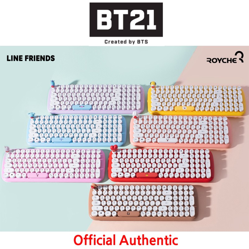 Teclado Sem Fio Bts Bt21 Oficial Baby Ver Retrô Autêntica / Bens K-Pop ...