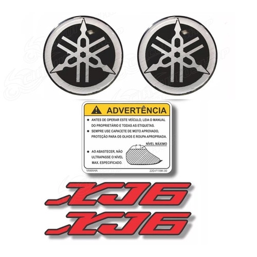 Adesivo Logo Resinado Moto Yamaha Xj6 + Etiqueta + Texto Xj6 | Shopee ...