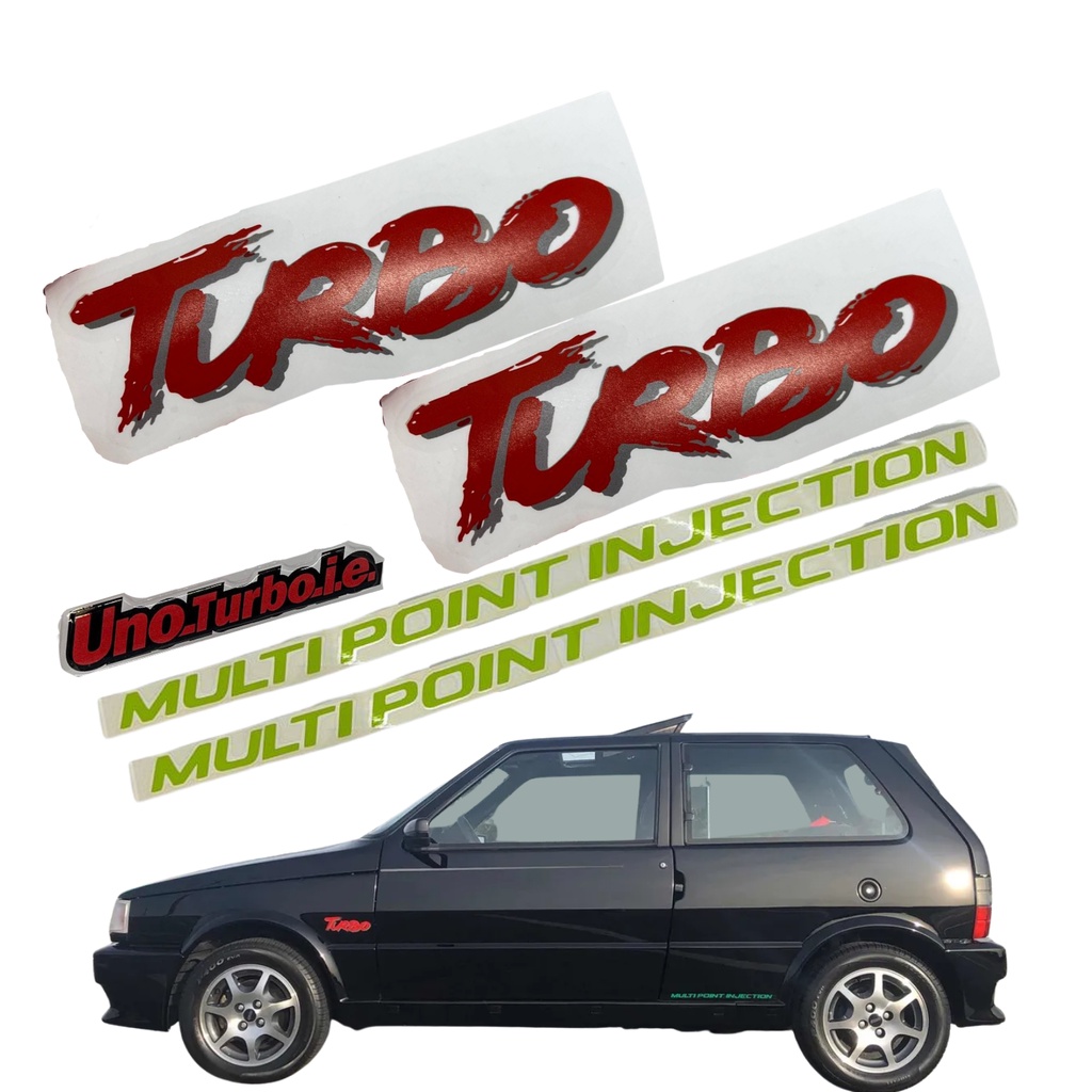 Kit Adesivo Uno Turbo / Emblema Adesivo Turbo Vermelho e Verde e ...