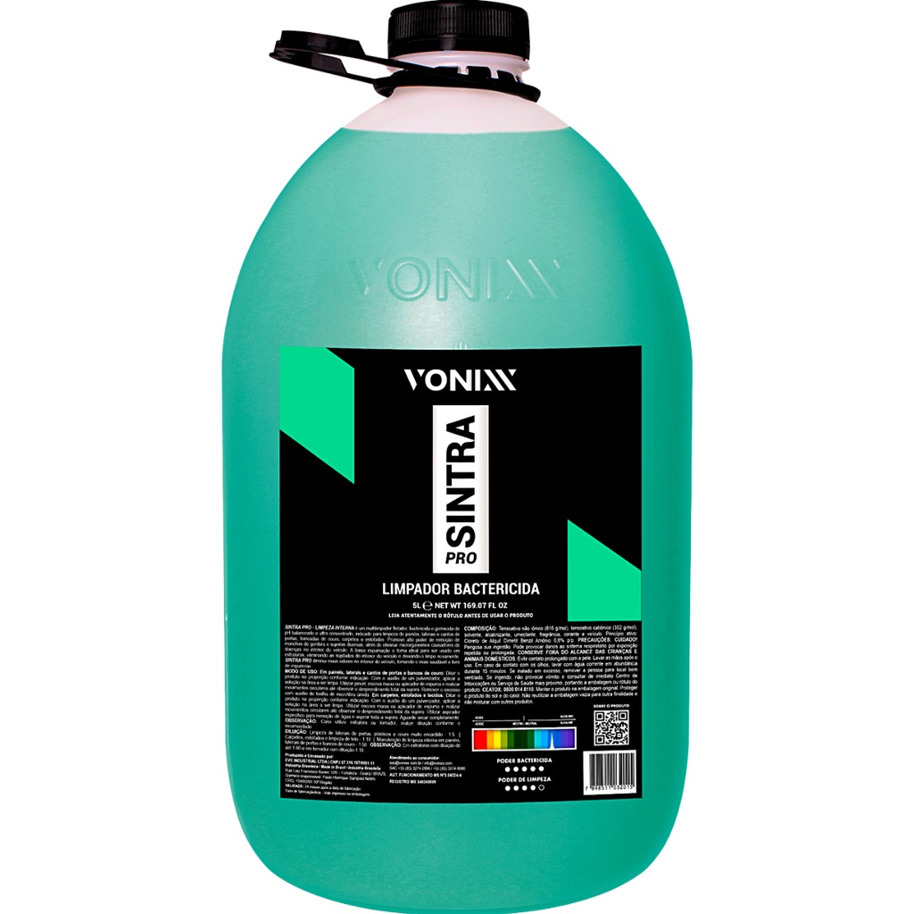 Sintra Pro Vonixx 5L Apc Limpador Automotivo de Interiores | Shopee Brasil