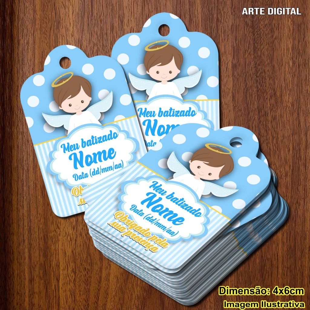 30 Tags para Lembrancinhas Persona. - Batizado Batismo Menino | Shopee ...