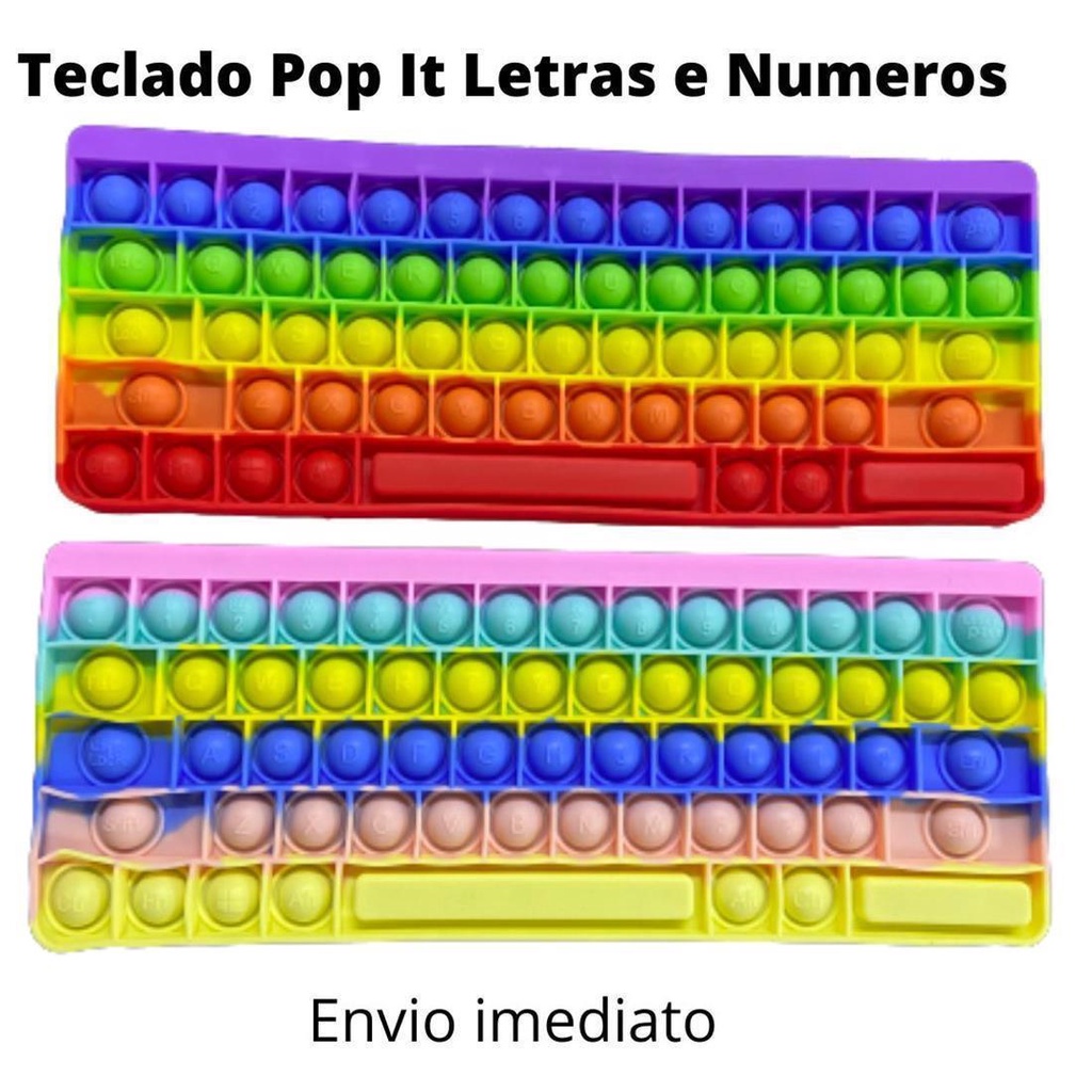 Teclado Pop It Letras e Numeros Silicone Baby Infantil Fidget Toys ...