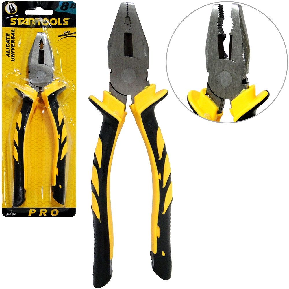 Alicate Universal 8" Amarelo/preto Ar0090 Startools | Shopee Brasil