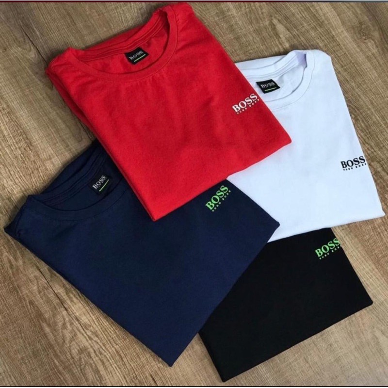 Kit de 4 Camisetas Básicas Hugo Boss Masculino | Shopee Brasil