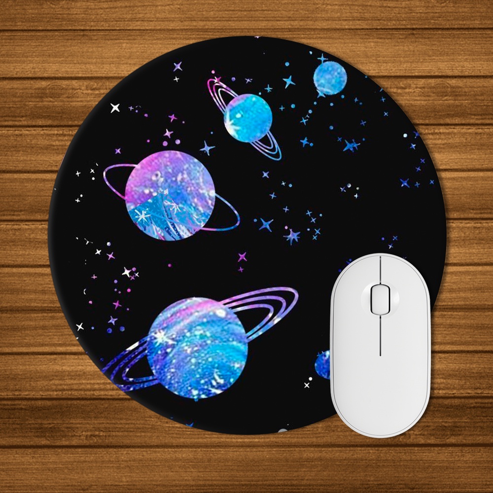 Mouse pad Criativo Galaxia Planetas Preto Geek Nerd Premium - Faz a Boa!