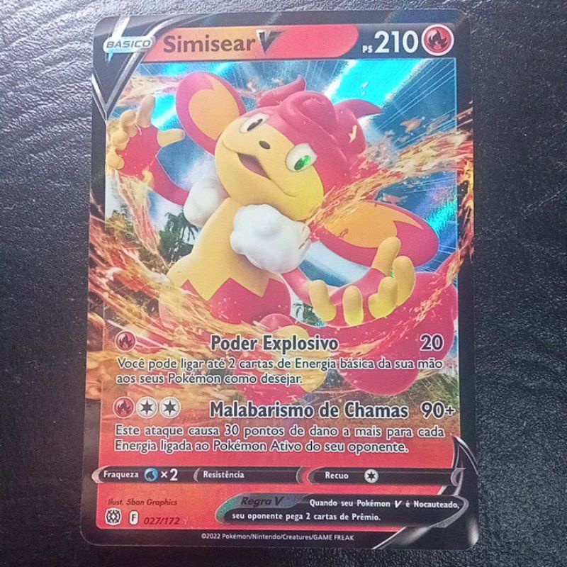 Carta Pokemon - Simisear V (27/172) - Português - LEIA COM ATENÇÃO ...