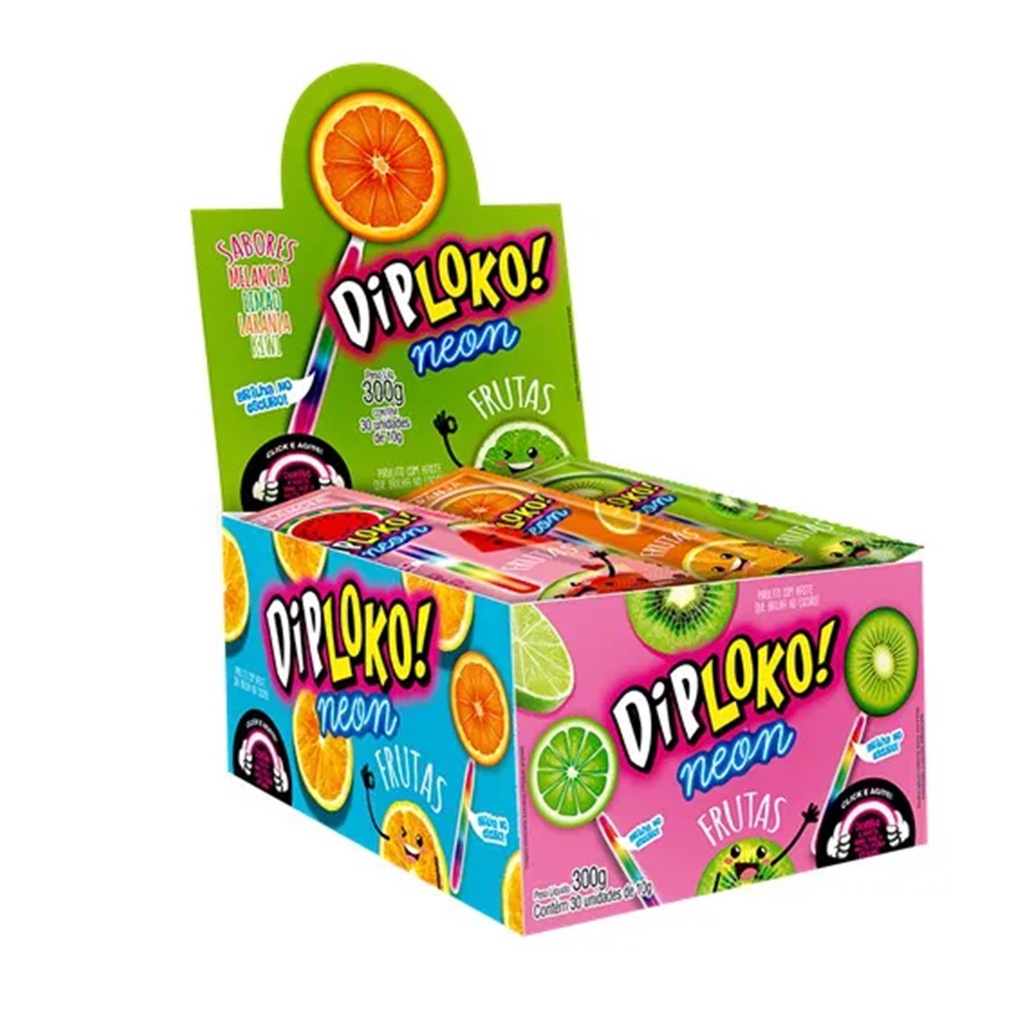 Pirulito Dip Loko Frutas 300g C/30un - Danilla | Shopee Brasil