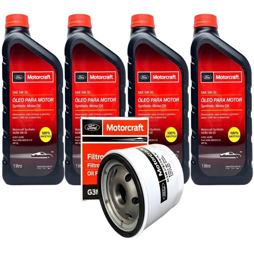 4 OLEO 5W30 SINTETICO MOTORCRAFT + FILTRO ORIGINAL Novo | Shopee Brasil