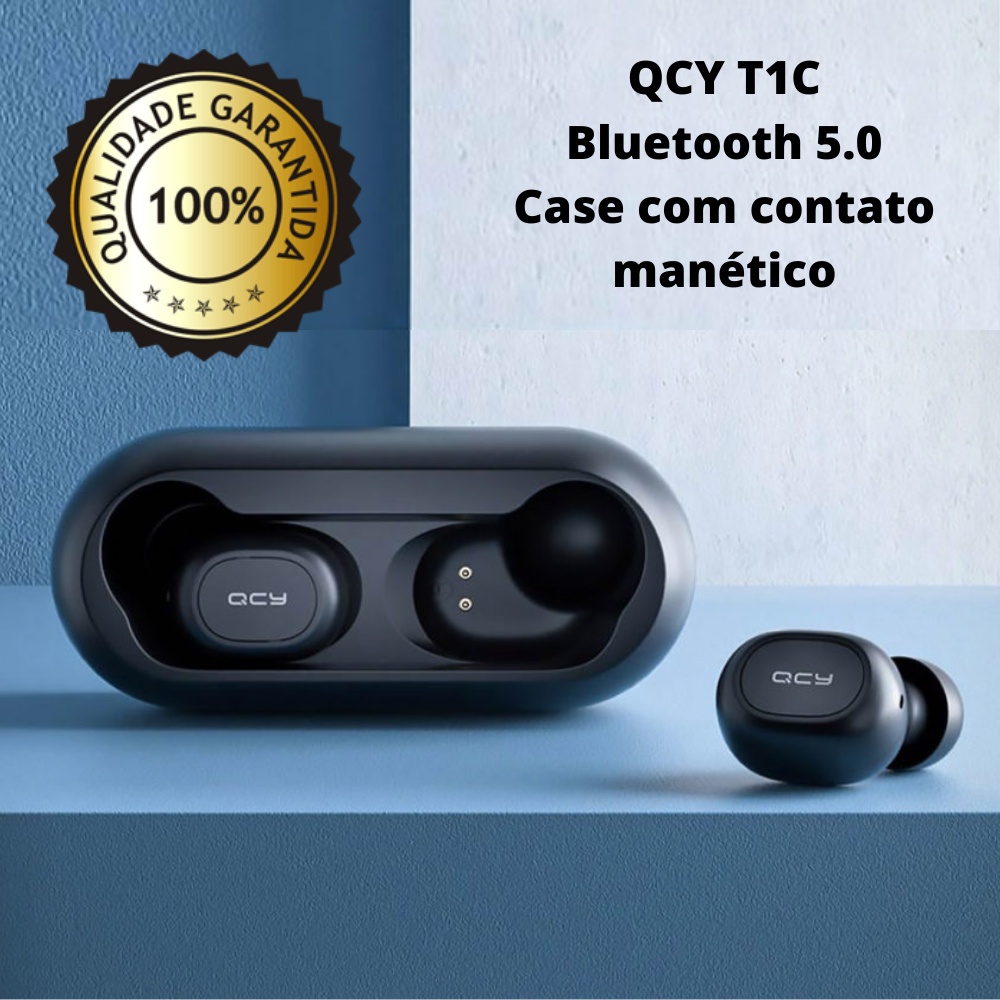 Fone Bluetooth Preto QCY T1C/QS1 TWS Pronta Entrega | Shopee Brasil