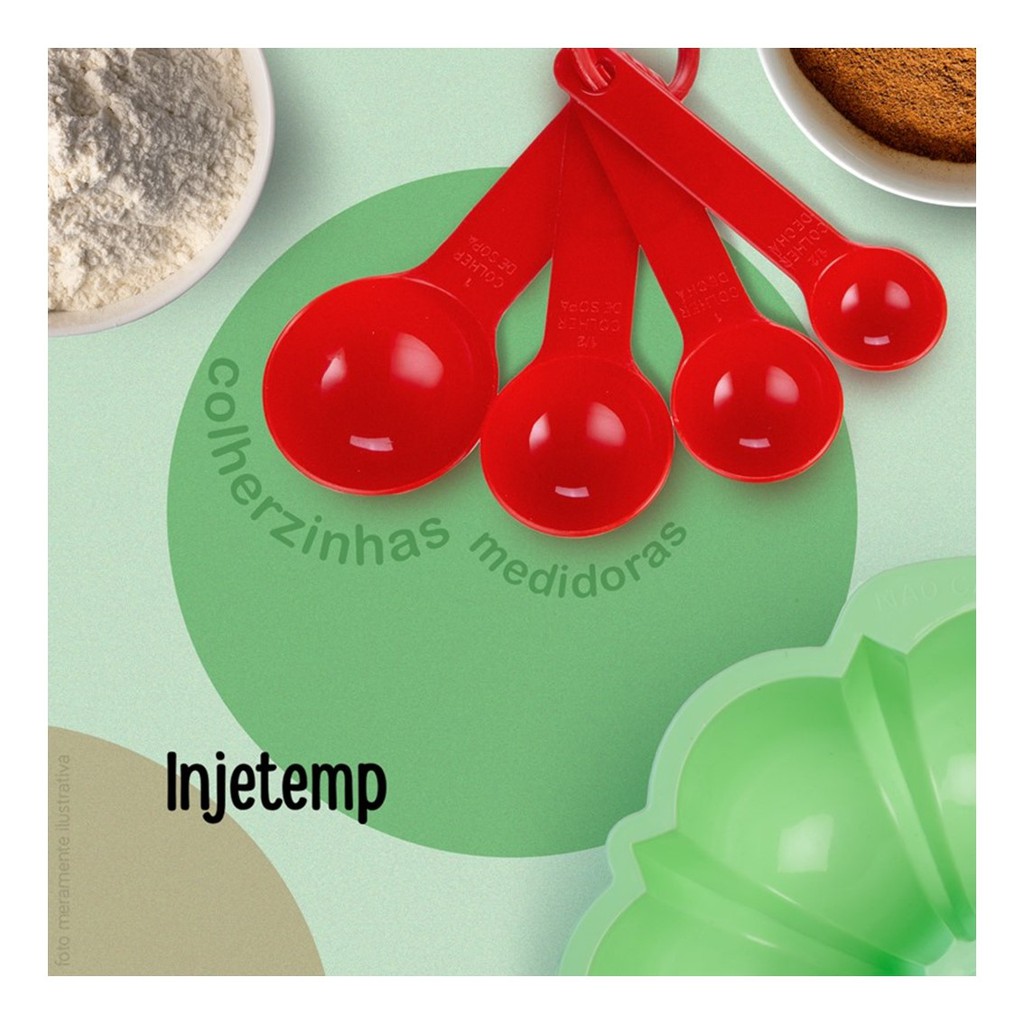 Jogo Colheres Medidoras 4 Peças Sopa E Chá Colher Medida | Shopee Brasil