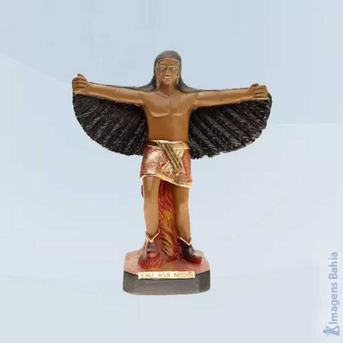 Exu Asa Negra Umbanda Imagem Escultura Gesso 20 Cm | Shopee Brasil