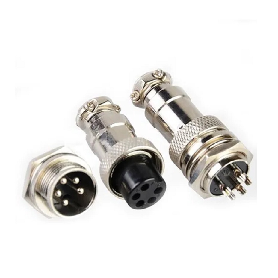 Par Conector Circular Gx16 5 Vias Mike Macho Fêmea 5a / 5 PINOS ...