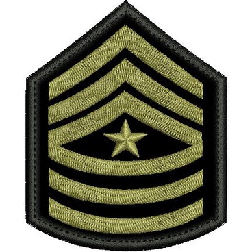 Patch bordado 8x6,3 cm Divisa Primeiro Sargento preto e branco com ou ...