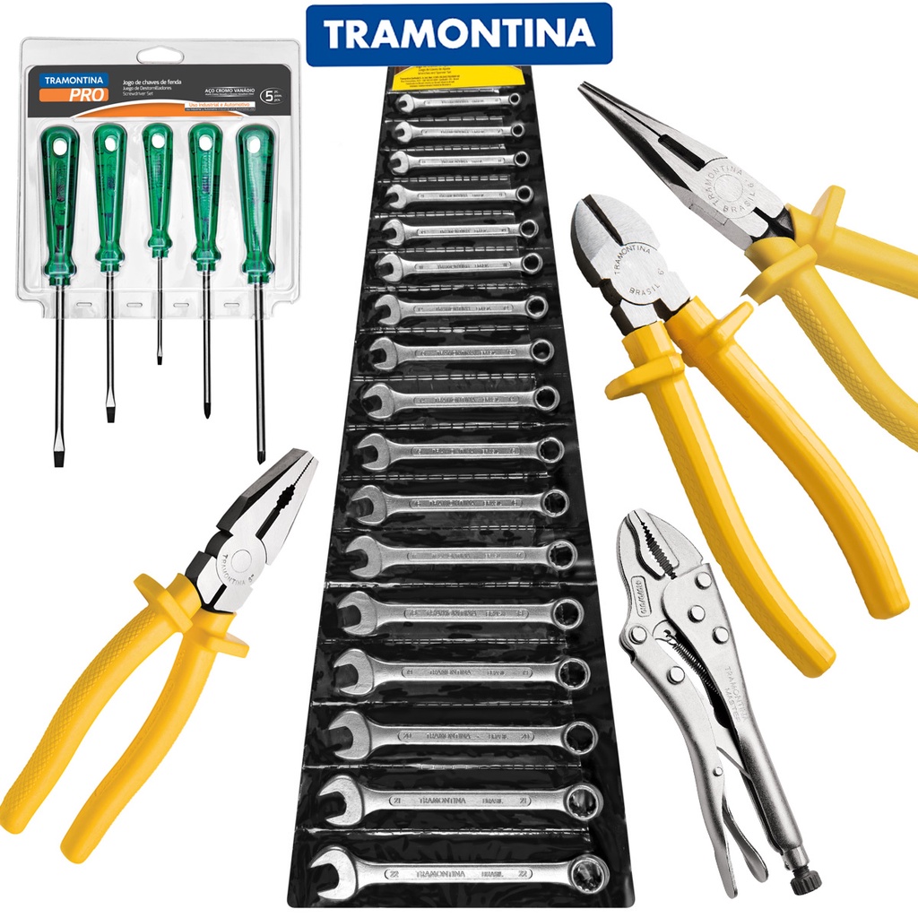 Jogo De Ferramentas Kit Alicates Chave Combinada Philips Tramontina ...