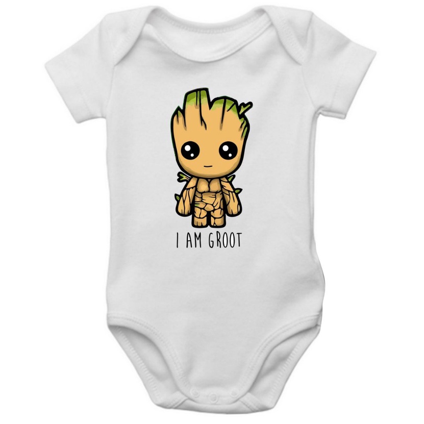 Body Bebê I Am Groot Guardiões Da Galáxia Marvel Super Heróis | Shopee ...