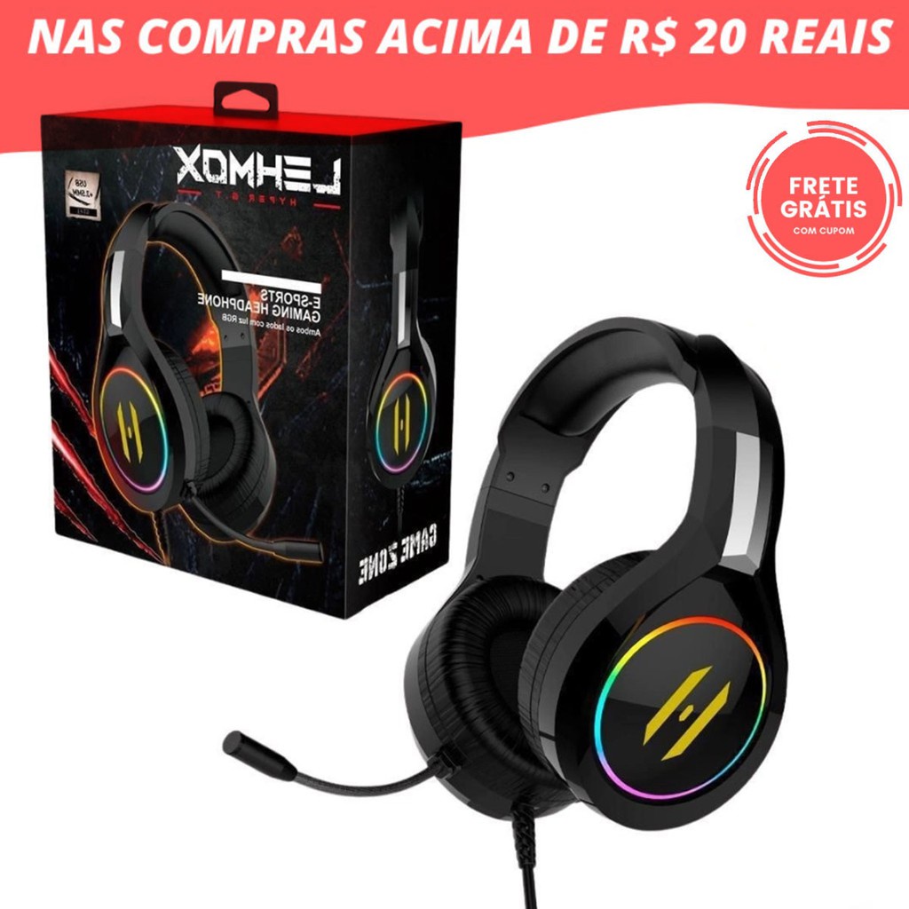 Fone Headset Gamer Led Rgb Plug 3.5mm E Usb Lehmox Gt-f3 O Melhor ...