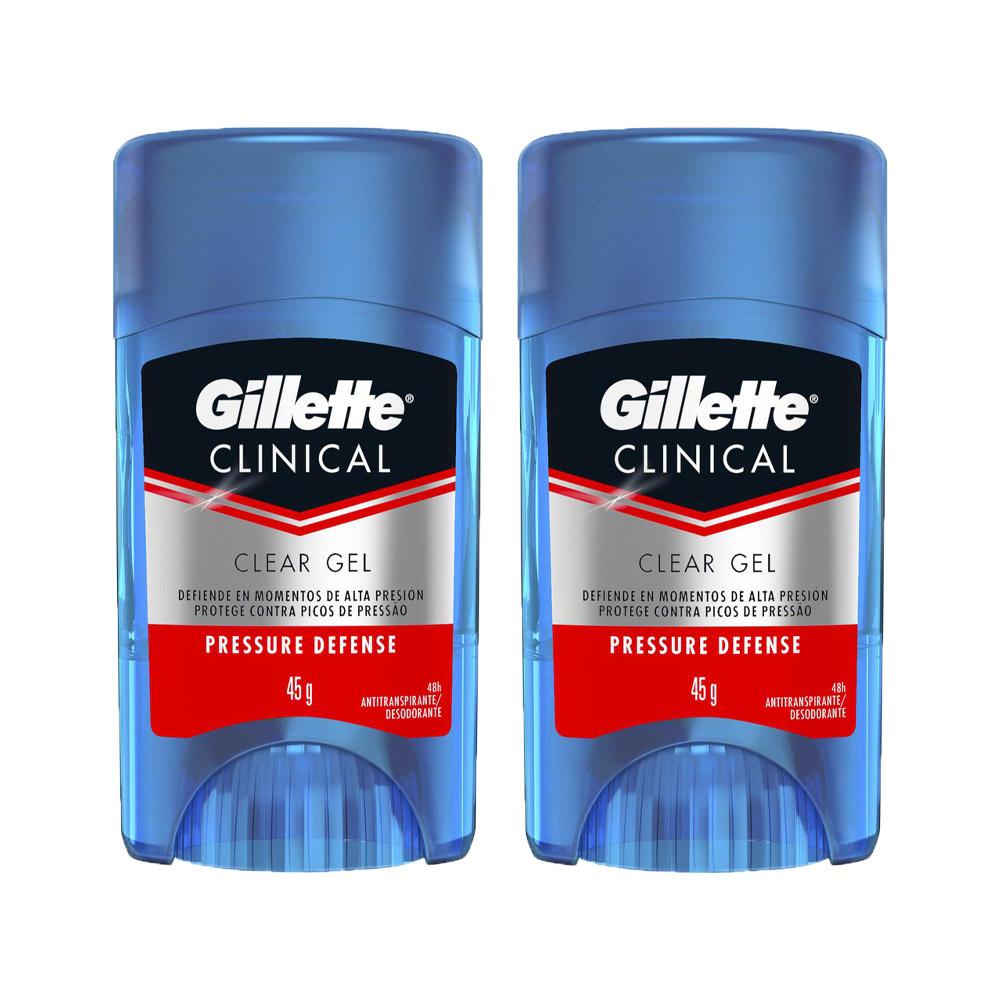 Kit Desodorante Gillette Clinical Gel Pressure Defense 45g Com 2 ...