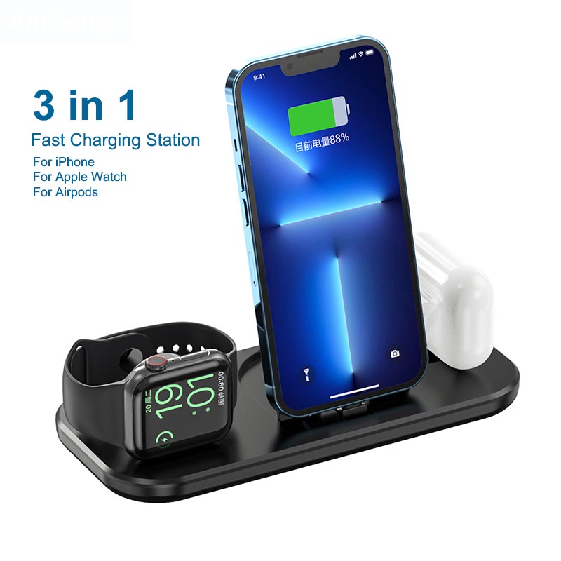 Estação De Carregamento Rápido 15 3 Em 1w Para iPhone 13 11 12x8plus ...