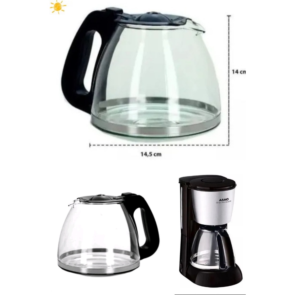 Jarra Para Cafeteira Arno Gran Perfectta CM4408B1/CM4418B1 - CFG7892 - 1,4L | Shopee Brasil